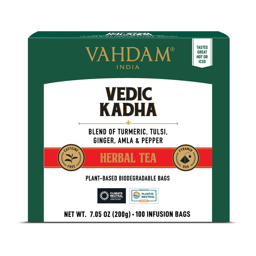 Vedic Kadha Herbal Tea Tisane, 100 Tea Bags | Caffeine Free | VAHDAM®