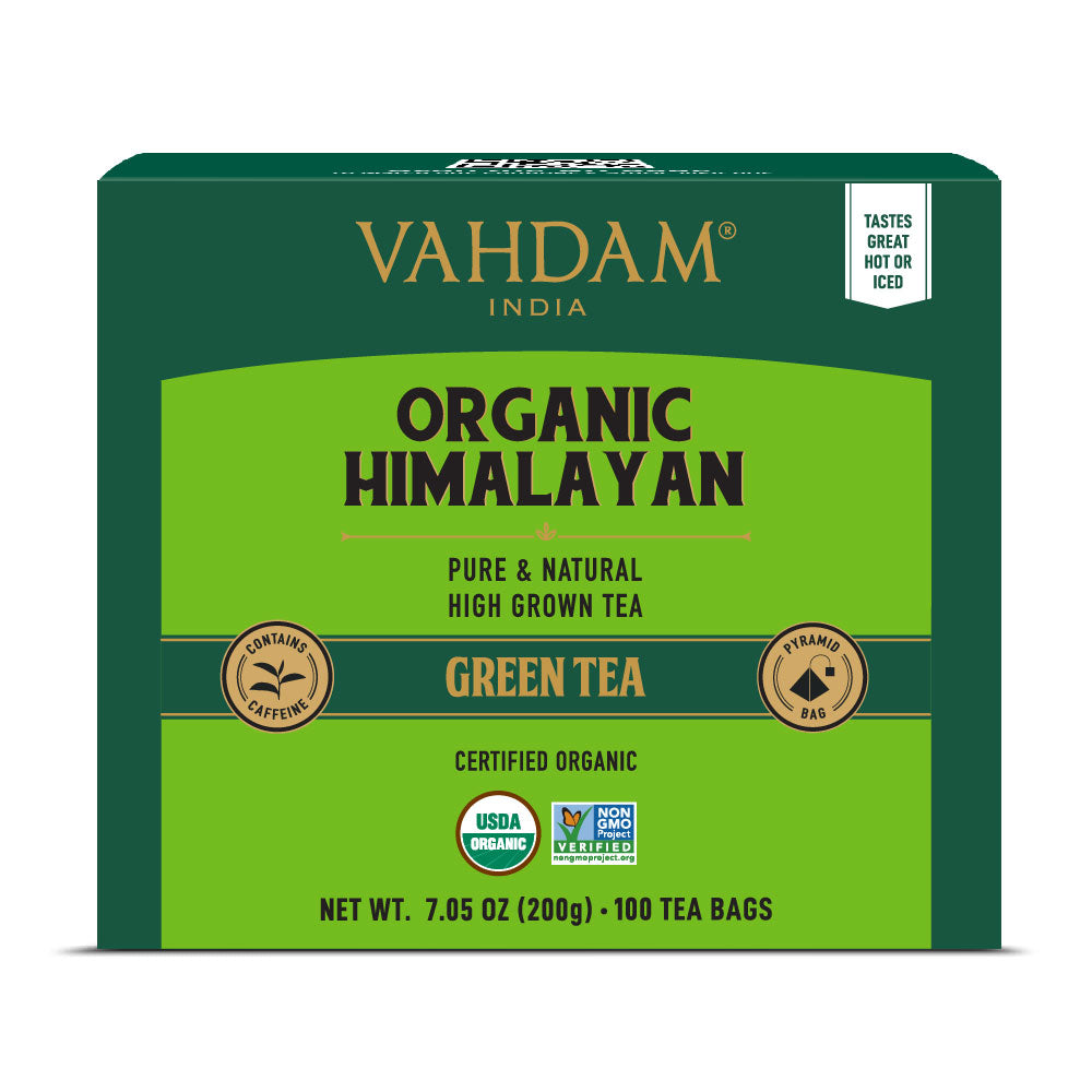 Himalayan Green Tea | 100 Long Leaf Pyramid Tea Bags @40% Off