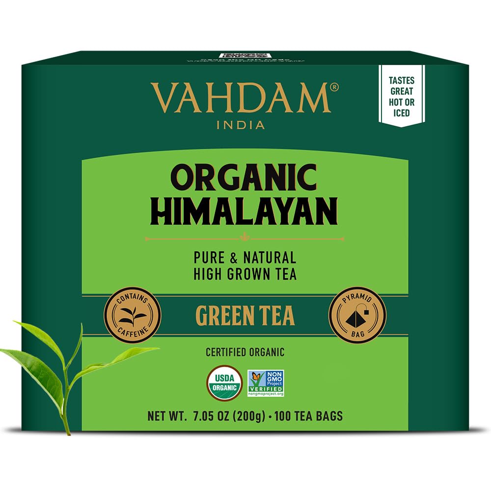 Himalayan Green Tea | 100 Long Leaf Pyramid Tea Bags @40% Off - VAHDAM® USA
