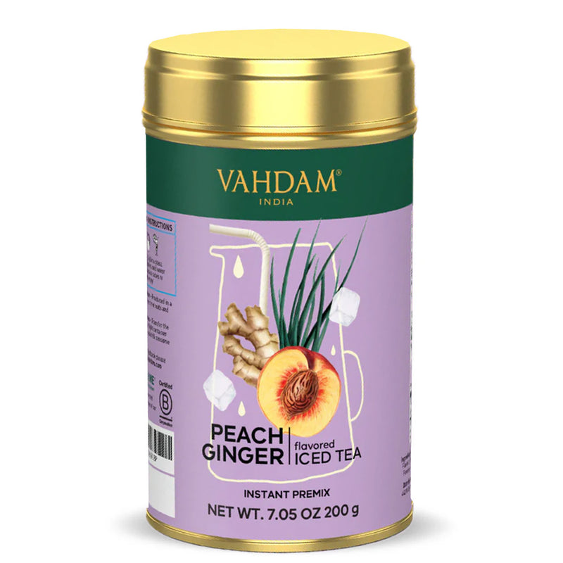 Peach Ginger Instant Iced Tea | Flavoured Iced Tea | 5.29 Oz