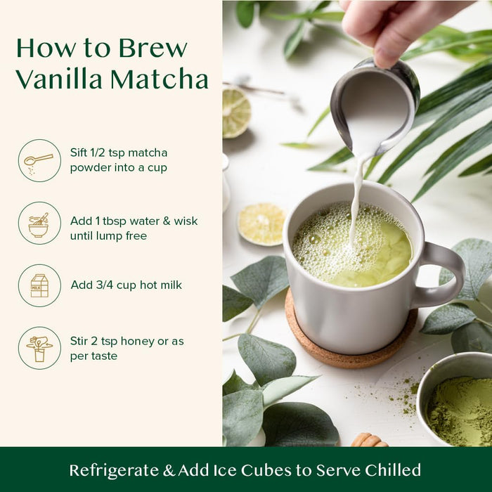 Buy Vanilla Flavoured Matcha Green Tea Powder Online | Premium Blend ...