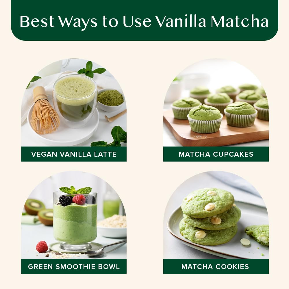 Buy Vanilla Flavoured Matcha Green Tea Powder Online | Premium Blend ...