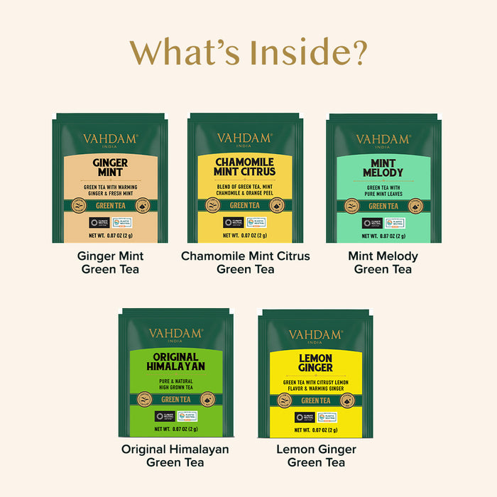 Assorted Green Teas Gift Set, 5 Variants