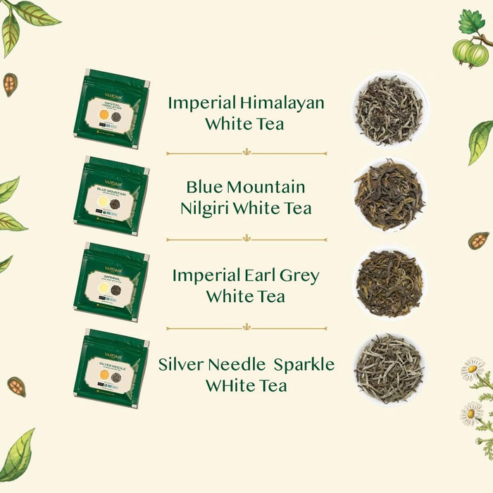 White Tea Gift Sampler, 5 Premium Teas | Loose Leaf Set | VAHDAM®