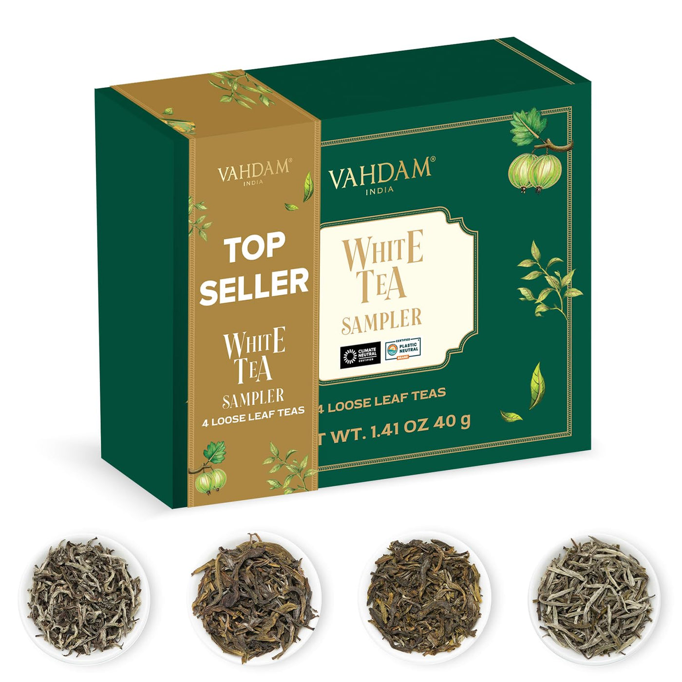 White Tea Gift Sampler, 5 Premium Teas | Loose Leaf Set | VAHDAM®