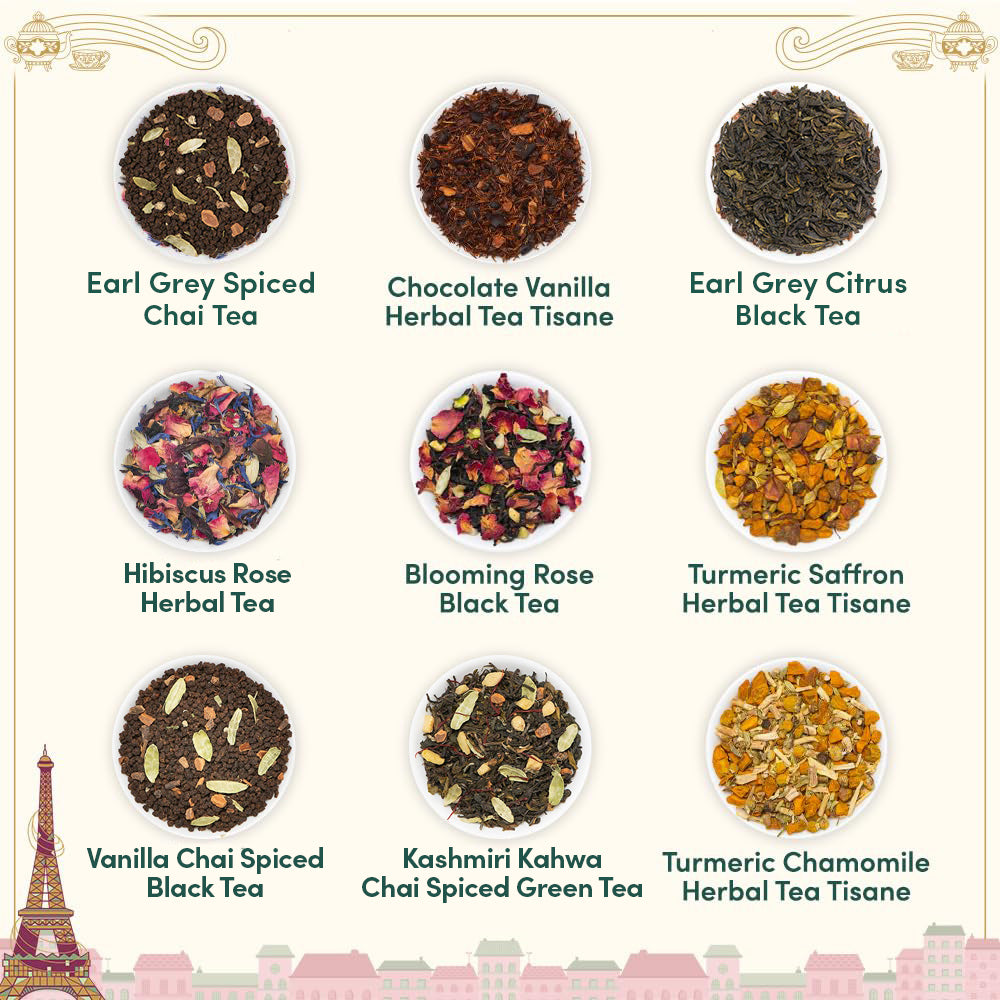 Weekend in Paris Christmas Tea Set of 9 - VAHDAM® USA