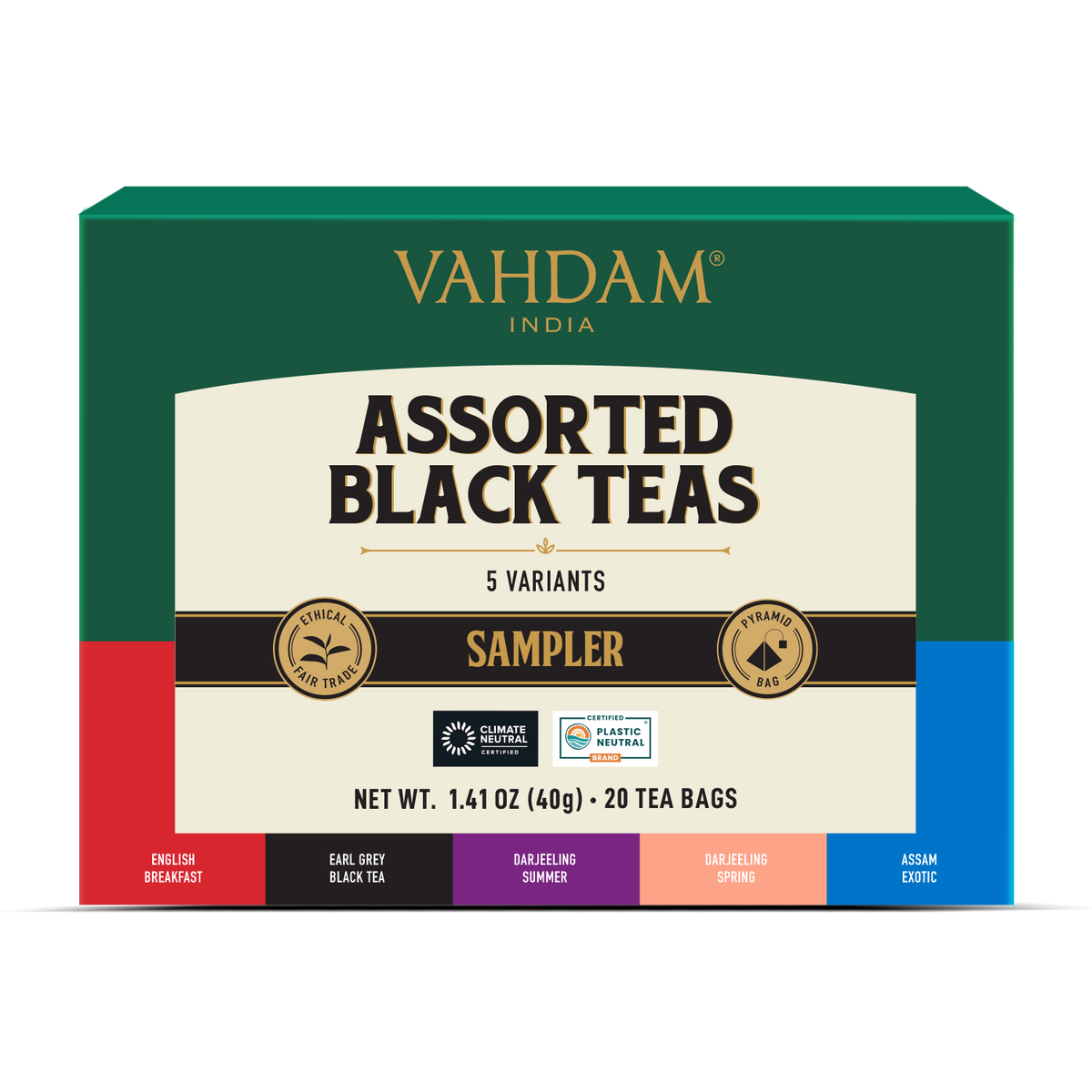 Assorted Black Tea Sampler, 5 Variants | Premium Tea Bags | VAHDAM®