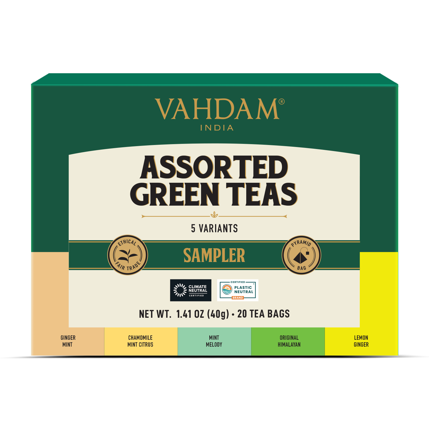 Assorted Green Teas Gift Set, 5 Variants