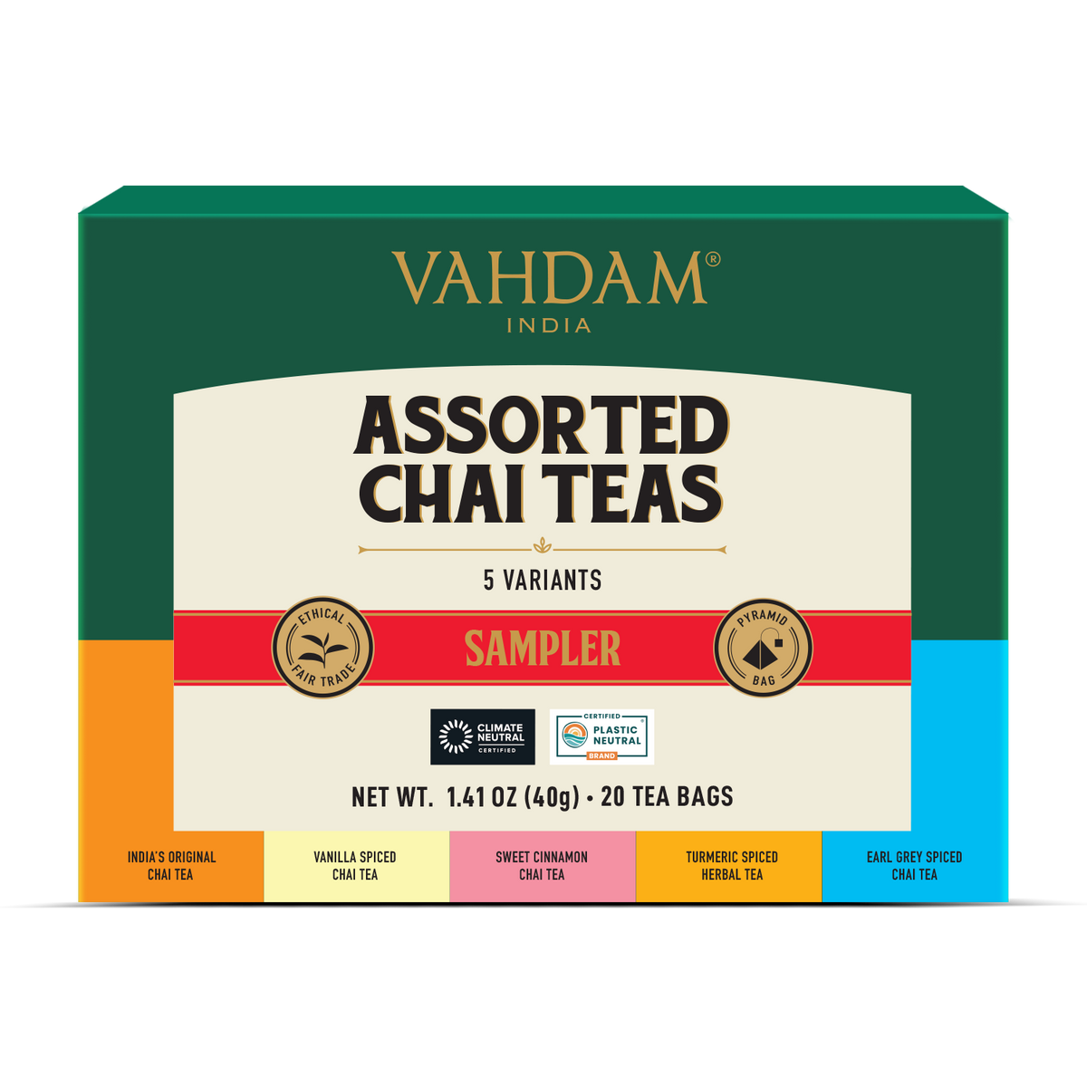 Assorted Chai Teas Gift Set, 5 Variants