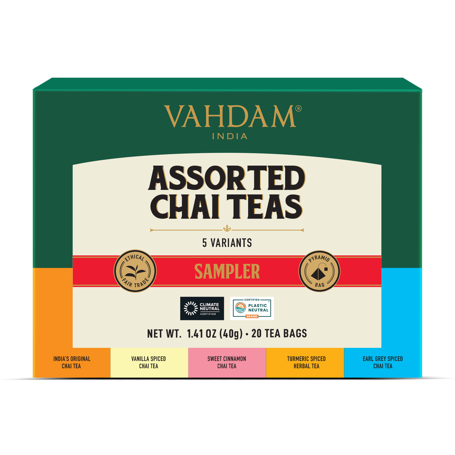 Assorted Chai Teas Gift Set, 5 Variants