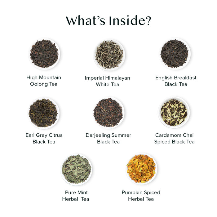 Assorted Tea Bags Sampler, (40 Pyramid Tea Bags) 20 Flavors