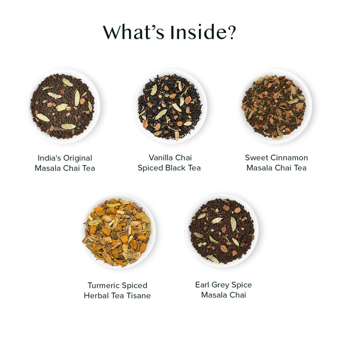 Assorted Chai Teas Gift Set, 5 Variants