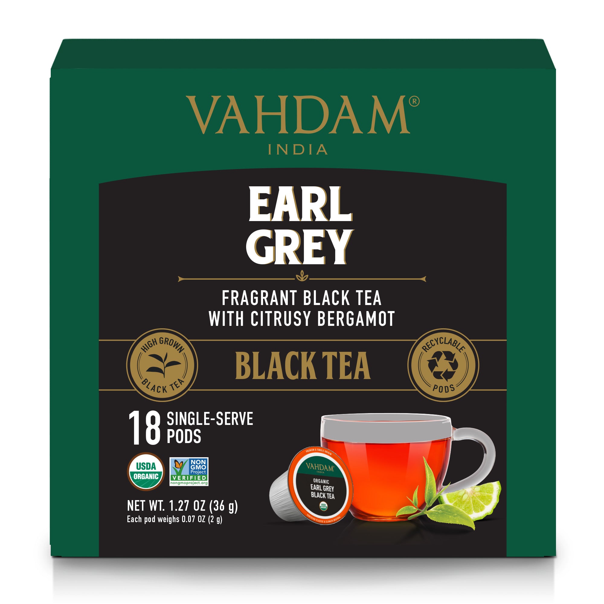 Earl Grey Black Tea: Single Serve Tea Pods