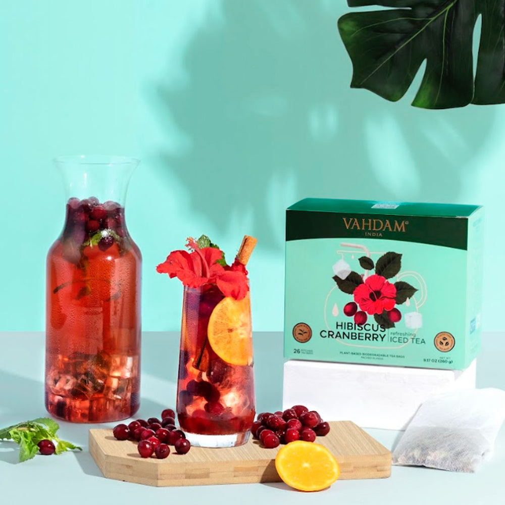 Hibiscus Cranberry Iced Tea | Flavoured Iced Tea | 26 Tea Bags