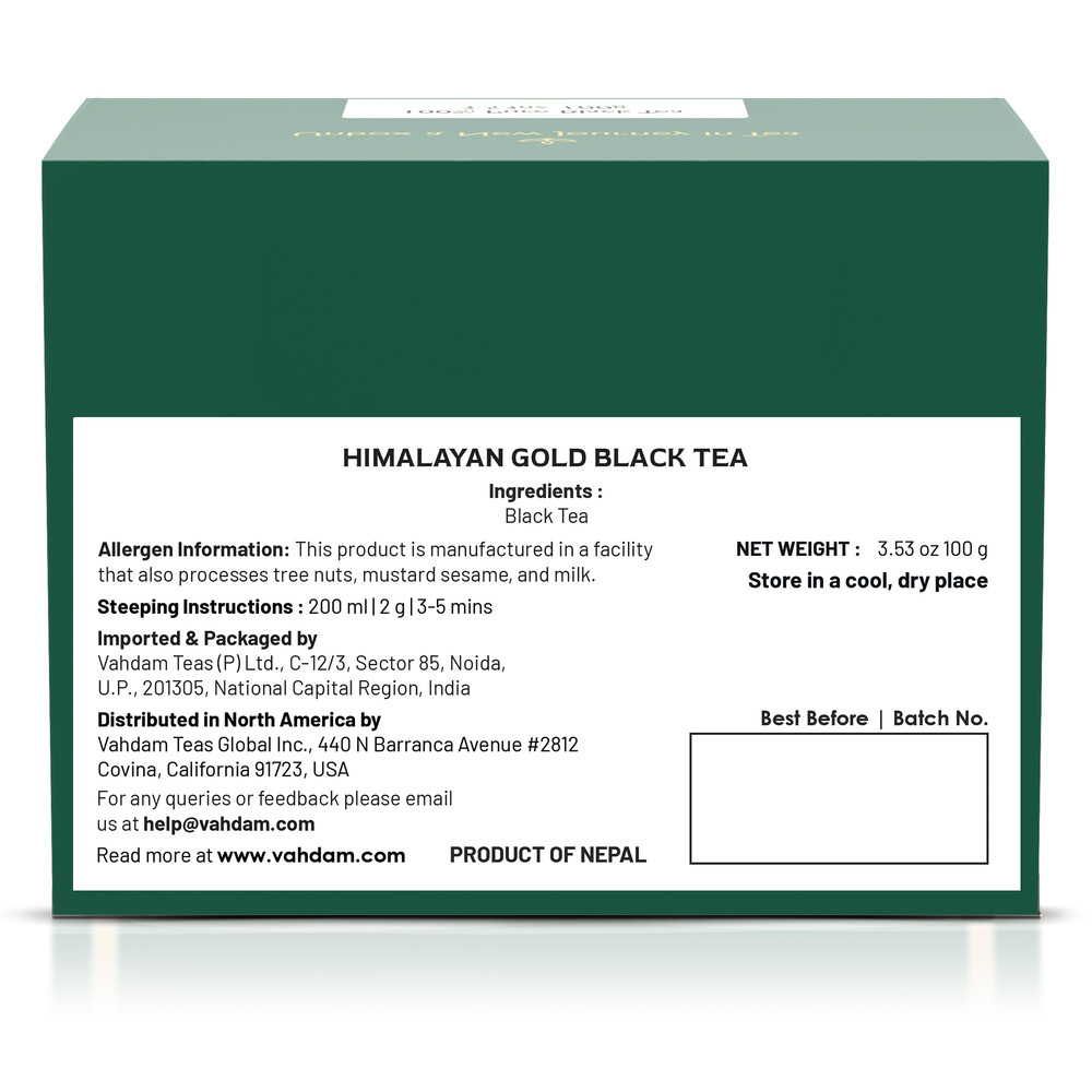 Himalayan Gold Black Tea, 3.53 Oz | Loose Leaf Black Tea | VAHDAM®