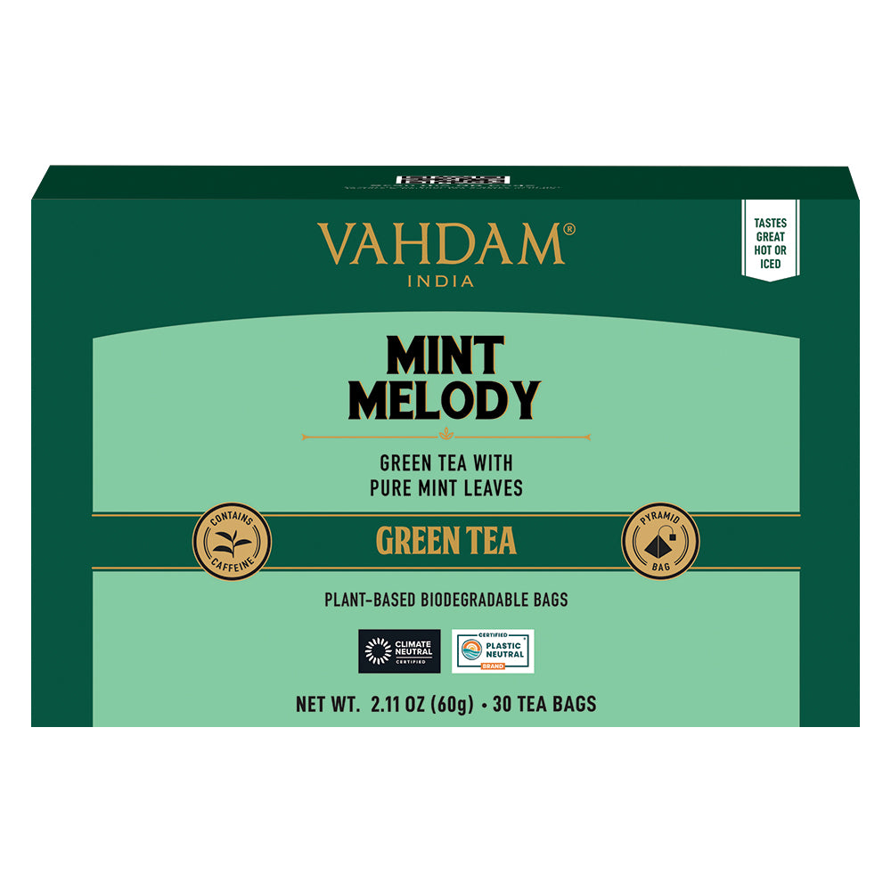 Mint Melody Green Tea | 30 Long Leaf Pyramid Tea Bags