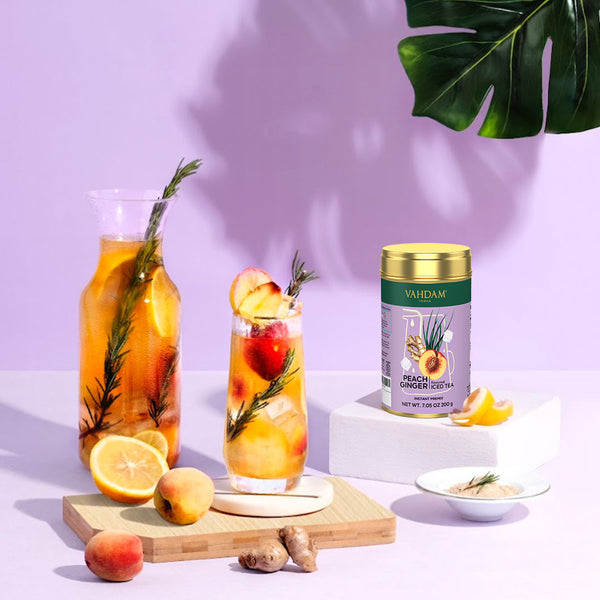 Peach Ginger Instant Iced Tea | Flavoured Iced Tea | 5.29 Oz