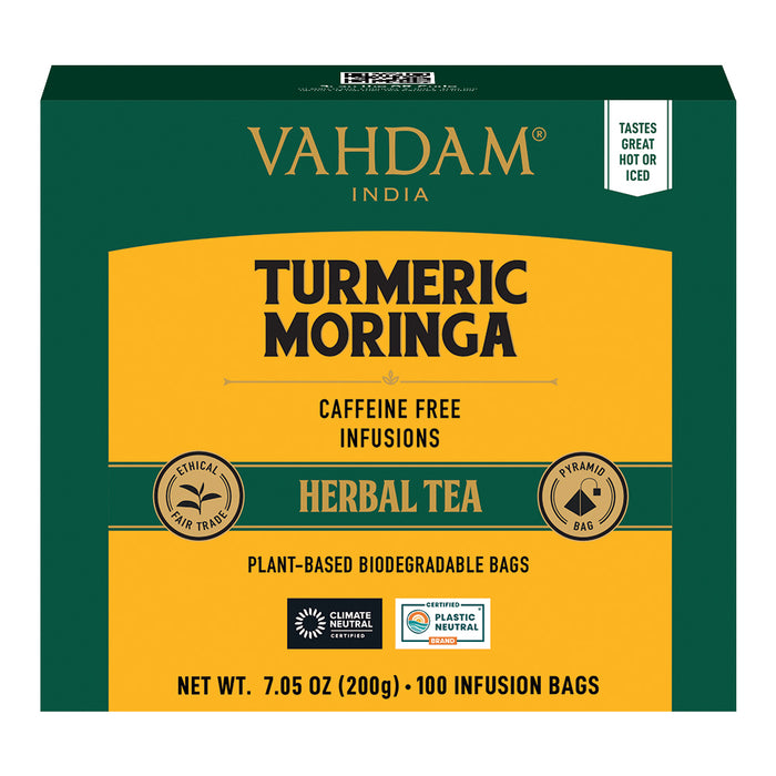Turmeric Moringa Herbal Tea Tisane, 100 Count