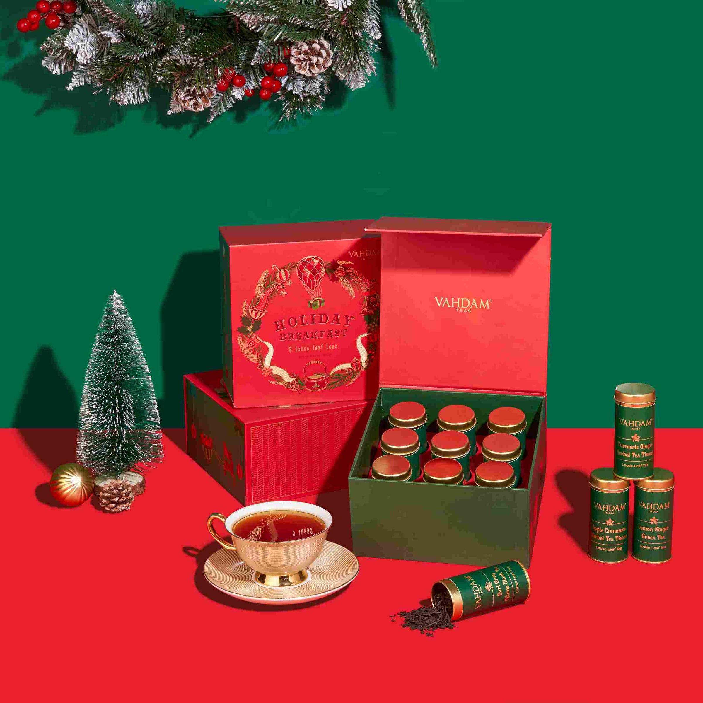 Christmas Holiday Breakfast Gift Set, 9 Teas